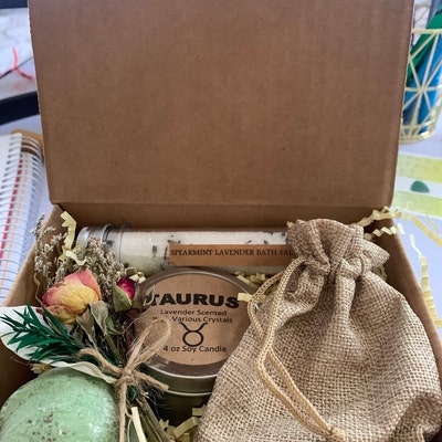 Taurus Crystal Gift Set, Taurus Crystal Box, Taurus Gift, Taurus Candle ...