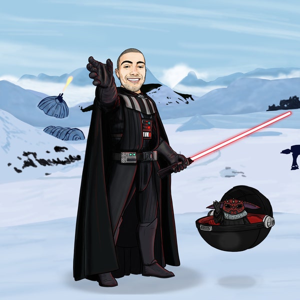 Great Opportunity Turn Me Into Jedi, Portrait From Photo, Ahsoka, Family Portrait, Best Gift ...