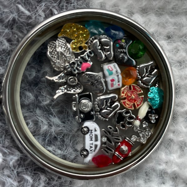 Glass Floating Locket - Stainless Steel Glass Memory Locket - Living ...