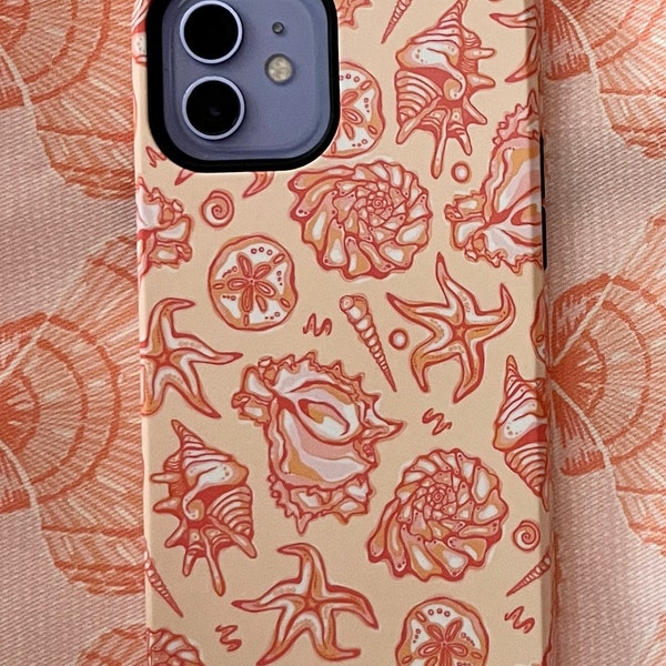 Blue Preppy Shell Coastal Case - Etsy