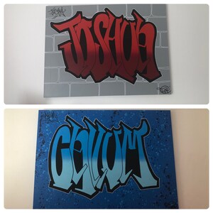 Personalised Graffiti Name Canvas A4 - Etsy