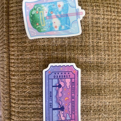 Ticket Cute Aesthetic Vinyl Sticker Valentines Day Stickers, Kawaii ...