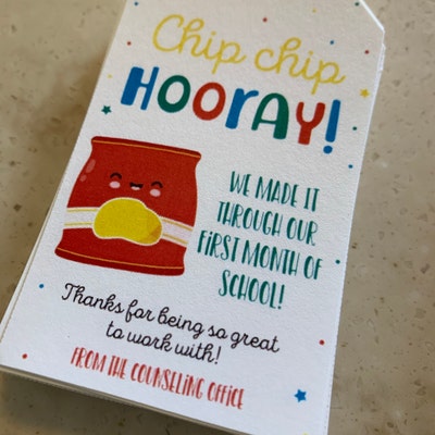 Chips Thank You Tag, Editable Chip Chip Hooray Gift Tag for Teacher ...