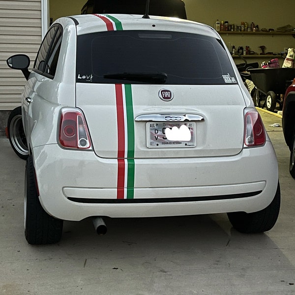 Italian Flag Roof & Bonnet Stripes for Fiat 500 - Vinyl Self Adhesive ...
