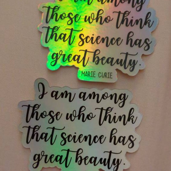 Marie Curie, Holo Science Sticker, STEM, Gift for Scientist ...