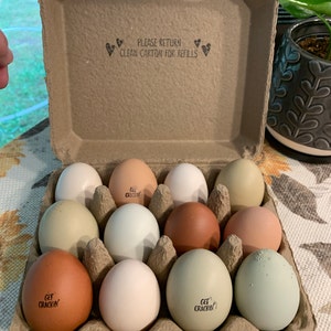 Egg Carton Stickers Funny Chicken Face Fresh Eggs Egg Carton Sticker ...