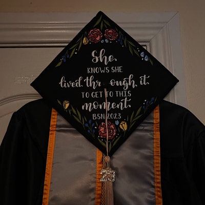 Embroidered Tulip Graduation Cap Topper Graduation Cap Decoration ...