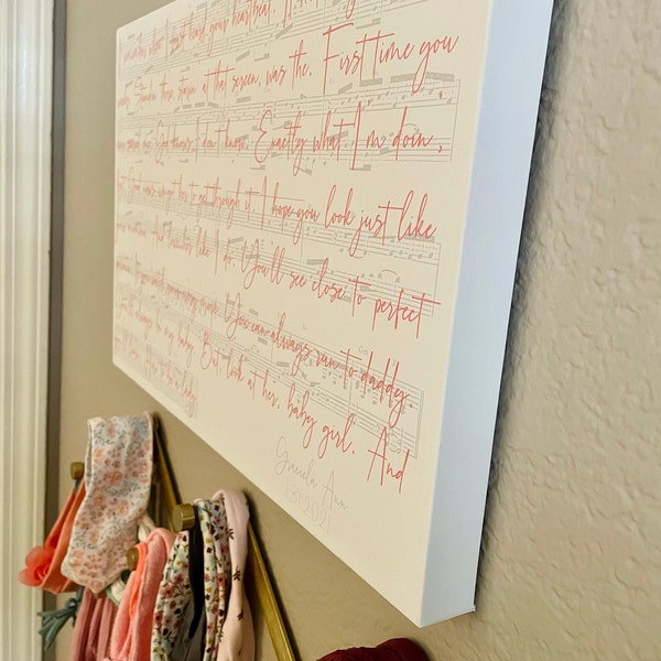 Custom Song Lyrics Music Sheet Canvas Art, Anniversary Gift - Etsy