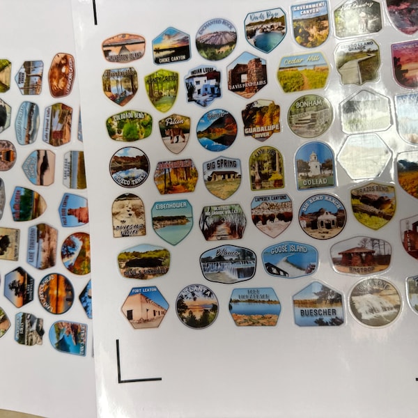 Texas State Parks Sticker Sheet, Water Resistant Vinyl Checklist ...