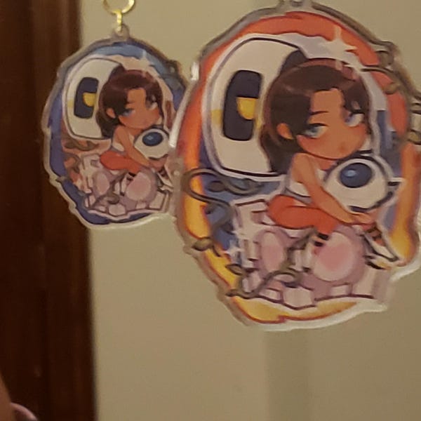 Portal 2 Glados Epoxy Glitter Keychain 2.5" Double Sided - Etsy