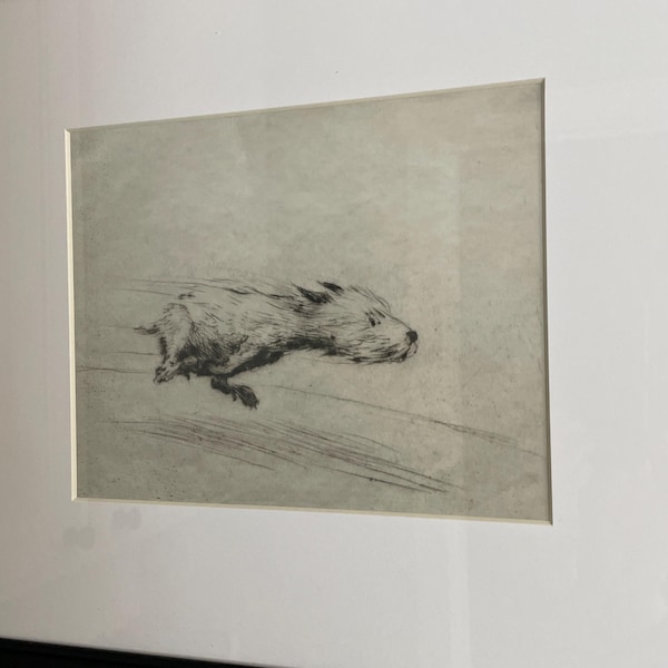 Dog With Zoomies | Rustic Dog Portrait Drawing | Minimalist Pet Terrier ...