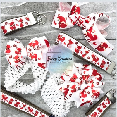 Fox Grosgrain Ribbons, Fox Ribbons, Animal Ribbons, Available in 5/8 ...