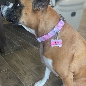 Yellow Floral Dog Tag Rustic Dog Tag Faux Wood ID Cat ID - Etsy