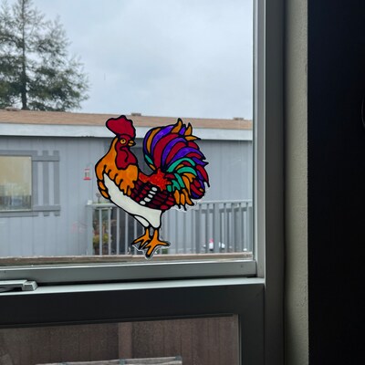 Giraffe Safari Stained Glass Window Cling - Etsy