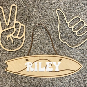 Surf Board Name Sign Surf Board Decor Little Surfer Surf - Etsy