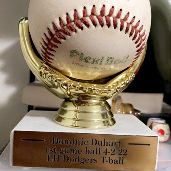 Baseball Holder Display Trophy, Free Engraving, HOME RUN BALL Trophy ...