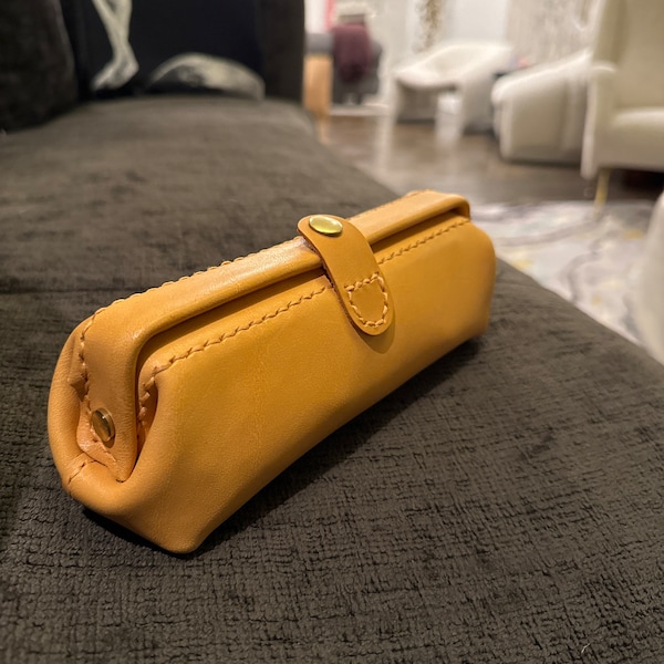 Handmade Leather Pen Case: Doctor Bag Style Pencil Pouch - Etsy