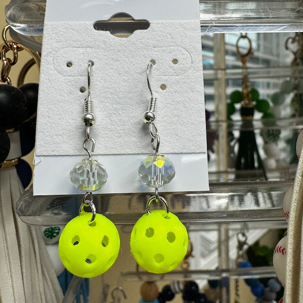 Mini Pickleball Beads, 24 Green or Yellow Size 12mm, Pickleball Charms ...