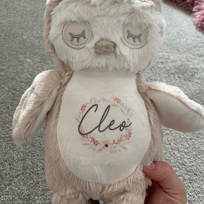Personalised Owl Teddy, New Baby Gift, Customised Plush Soft Toy, Your ...