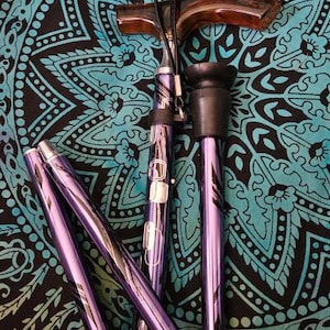 Folding Adjustable Cane Black With Swarvoski Crystals - Etsy