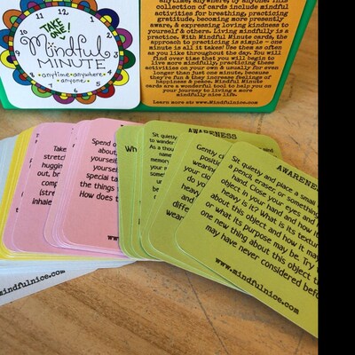 Mindful Minute Mindfulness Activities Cards for Families, Children, and ...