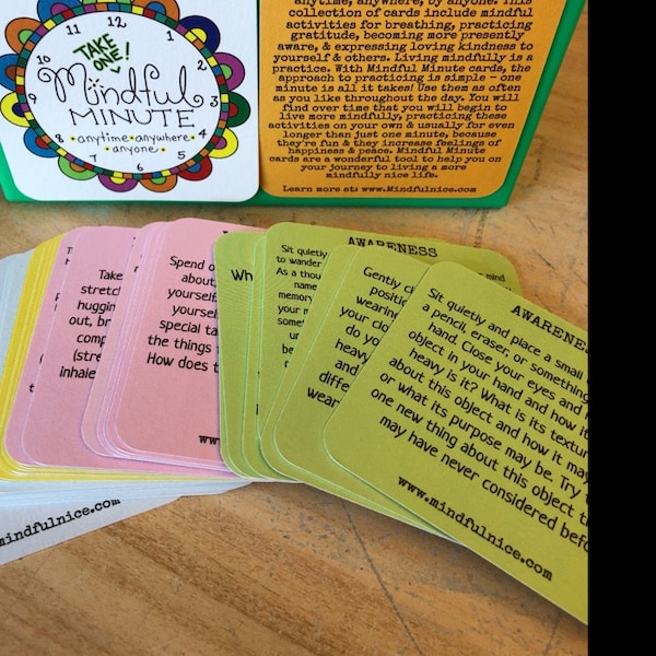 Mindful Minute Mindfulness Activities Cards for Families, Children, and ...