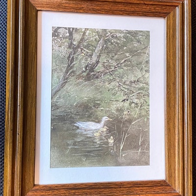 Duck Painting, Spring Landscape Print, Ducklings Art, Country Farmhouse ...