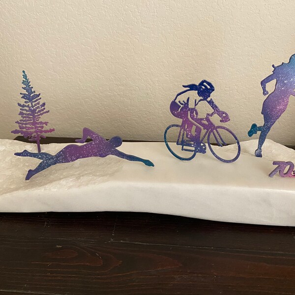 Triathlon Sculpture, Unique Gift for Her, Table Top Decor, Home /office ...
