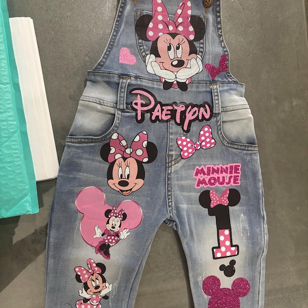 Minnie Mouse Overalls Denim Overalls for Baby Toddler Minnie Set Any ...