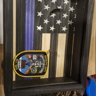 Thin Blue Line Shadow Box Display - Etsy