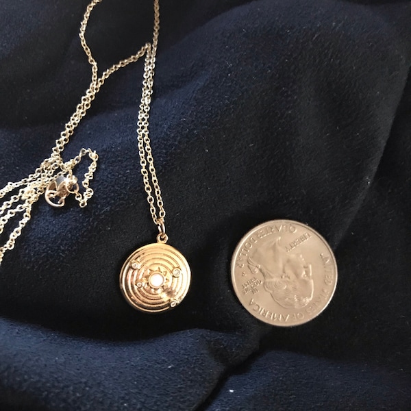 Gold Universe Necklace With Opal Sun / Solar System Necklace / Galaxy ...