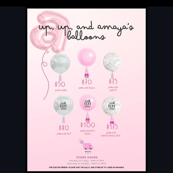 Ultimate Balloon Menu Menu Mega Bundle 195 Pages Canva Templates for ...