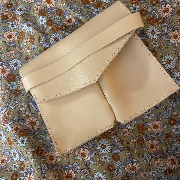 Custom Leather Origami Wallet With 2 Flaps - Minimalist Slim Design ...