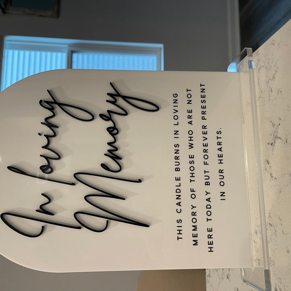 Modern Arch Acrylic in Loving Memory Sign - Memorial Keepsake - Etsy