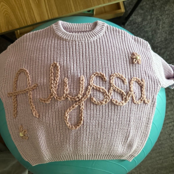 Personalised Childrens Name Jumper Oversized Personalised Jumper Hand ...