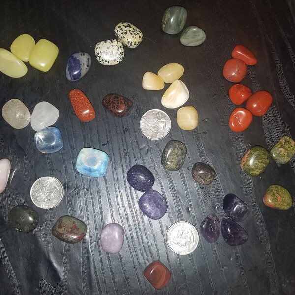 Premium One Pound Crystal Crystals Medium Tumbled Stones Beautiful Mix ...