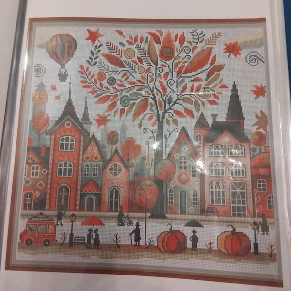 Cross Stitch Pattern Autumn Town, Fairytale Town for Cross Stitch ...