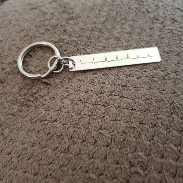 Personal Heartbeat Keychain, Cardiogram Keychain, Custom Heart Beat ...