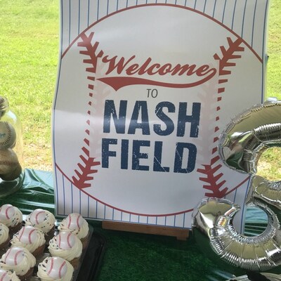 Baseball Welcome Sign Personalized DIGITAL FILE Baseball Birthday Sign ...