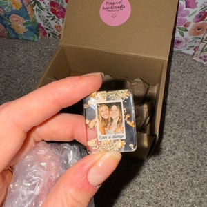 Personalized Photo Heart Keychain customize W/your Photo, Resin Photo ...