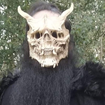 Pre-order Oni Skull Mask/demon Skull/ Horror Halloween, Costume, Mask ...