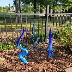 Hand Blown Glass Garden Leaf Art Handmade Teal Glass Leaf. - Etsy