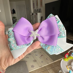 Elsa Hair Bow Frozen Hair Bow Light Blue and Silver Elsa Bow Disney ...