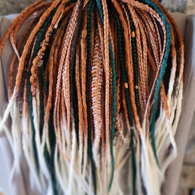 Boho Dreadlocks Ginger Synthetic Dreads Double Ended Dreadlock Light ...