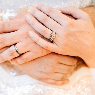 Yellow Gold and Silver Wedding Ring the Centurion Band Solid 14K Gold and Sterling Silver Ring ...