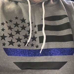 Thin Blue Line Heart Hooded Sweatshirt also Red Line Gold Line Green ...