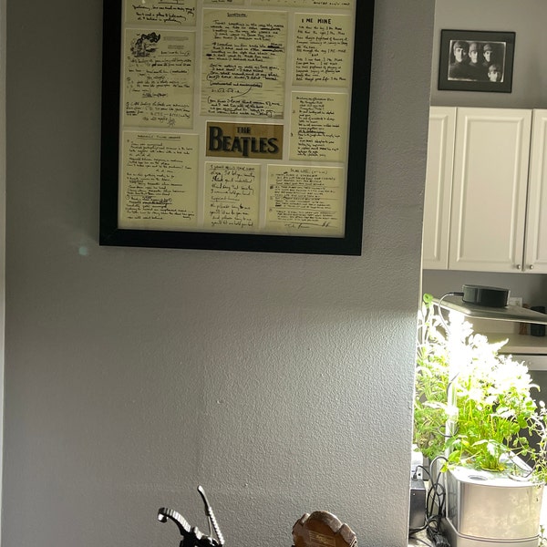 The Beatles Original Handwritten Lyrics Display Framed Montage #1 - Etsy
