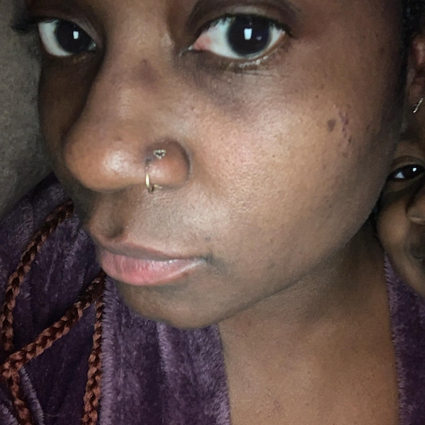 Heart Nose Stud 14k Solid Gold, Heart Shape Nose Piercing, Minimalist ...