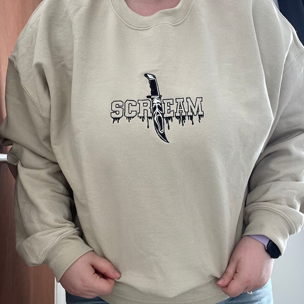 Scream Ghost Face Embroidered Jumper | No You Hang up | Scream Movie ...