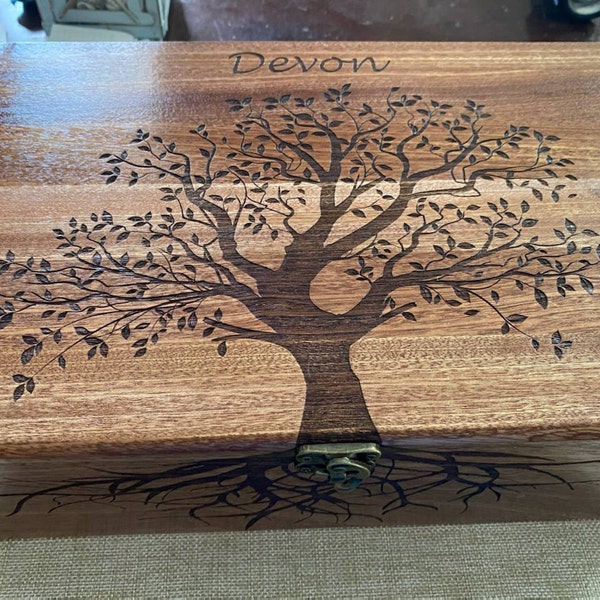 Personalized Tree of Life Memory Box 12x8x4, Custom Hand Made Wood ...